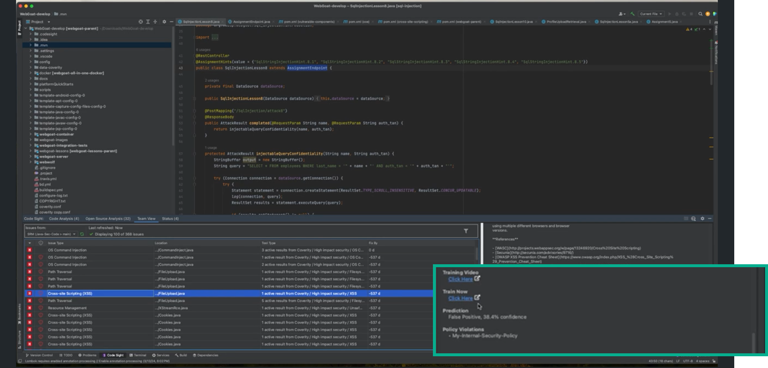 Code Sight Integration – Secure Code Warrior