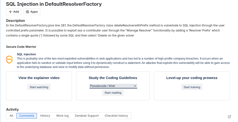 Jira 向け Secure Code Warrior – SCWヘルプセンター