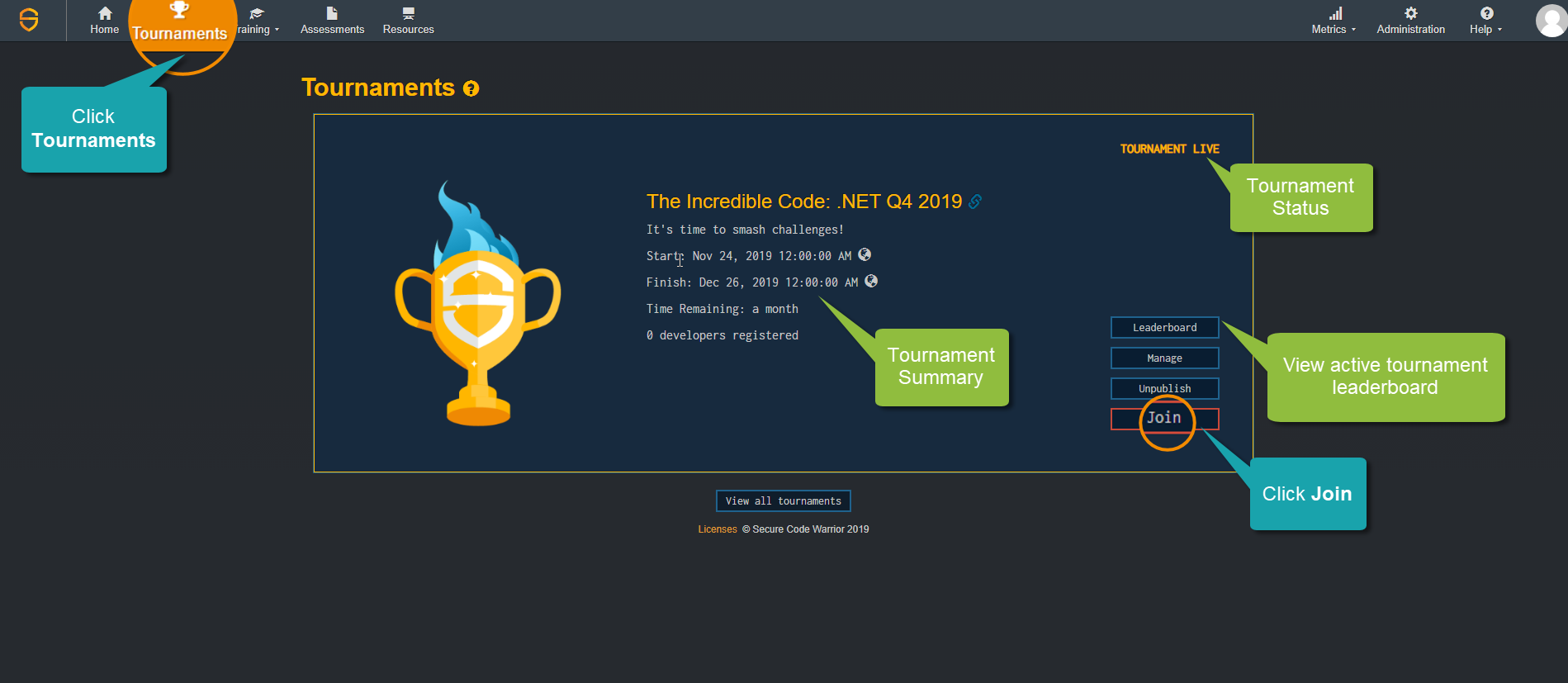 How to Join a Tournament – Secure Code Warrior