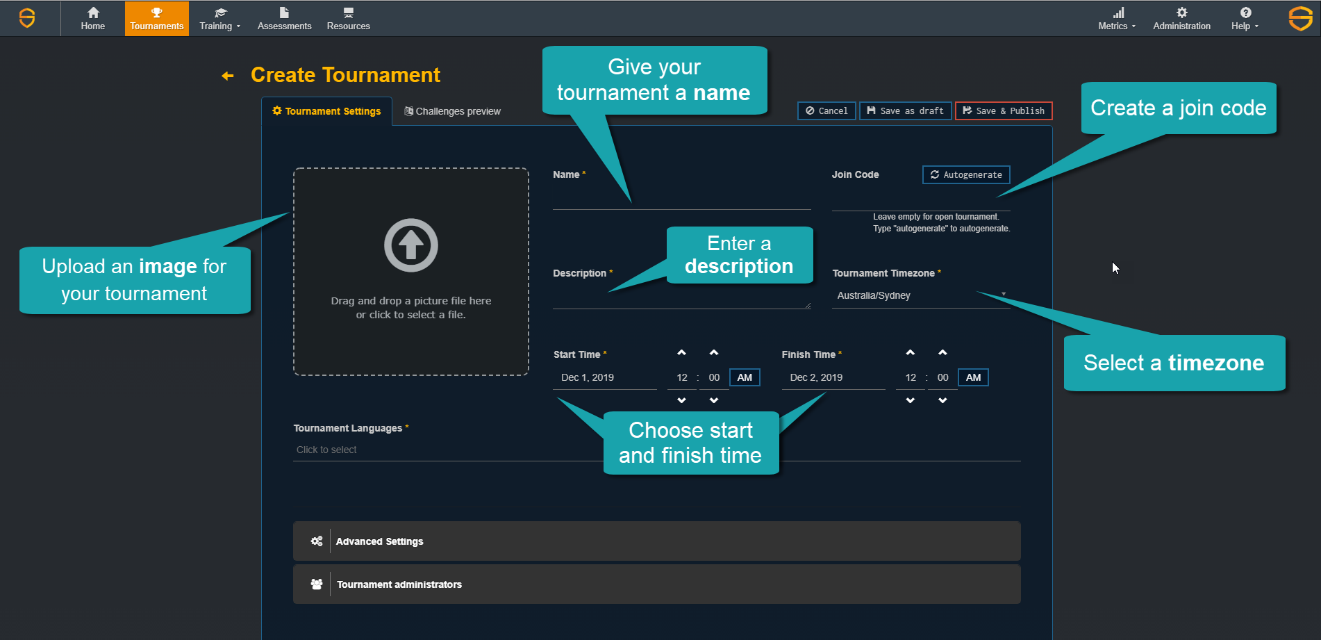 How to Create a Tournament – Secure Code Warrior