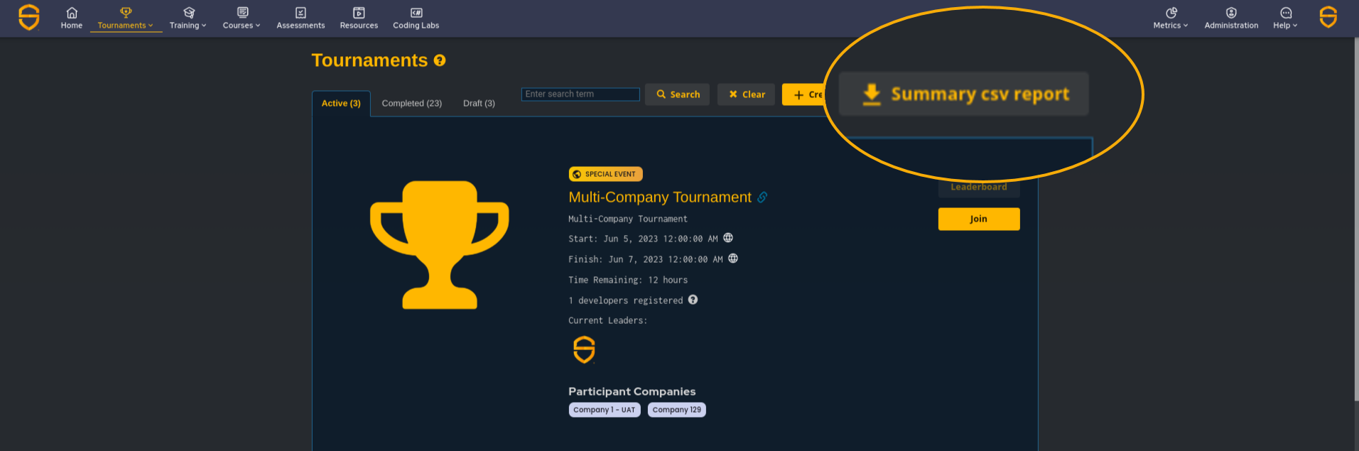Multi Company Tournaments – Secure Code Warrior